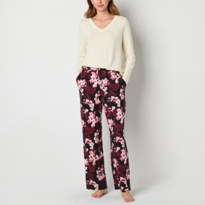 Ambrielle Womens V-Neck Long Sleeve 2-pc. Pant Pajama Set, Color ...