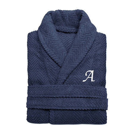 Linum Home 100 Turkish Cotton Personalized Unisex Herringbone Bath Robe