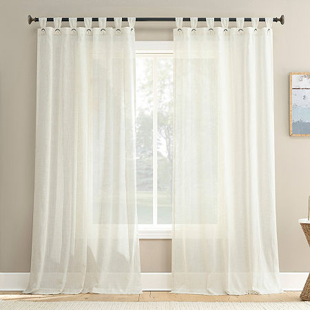 Click here for No. 918 Wescott Linen Blend Sheer Tab Top Curtain... prices