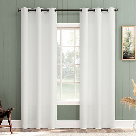 No. 918 Lance Textured Semi-Sheer Grommet Curtain Panel - White