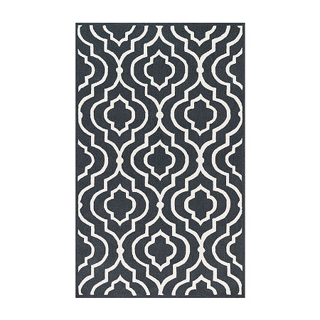 Click here for Arabesque Rectangular Rug  One Size  Black prices