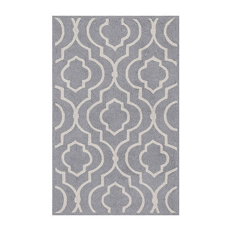 Click here for Arabesque Rectangular Rug  One Size  Gray prices