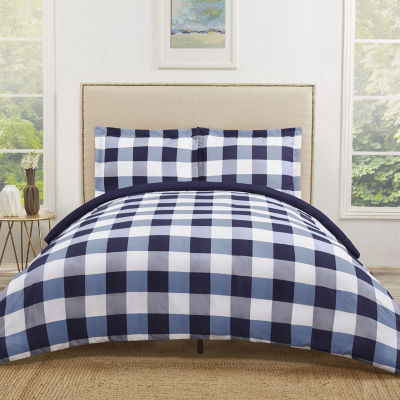 Truly Soft Everyday Buffalo Check Comforter Set Lightweight Reversible ...