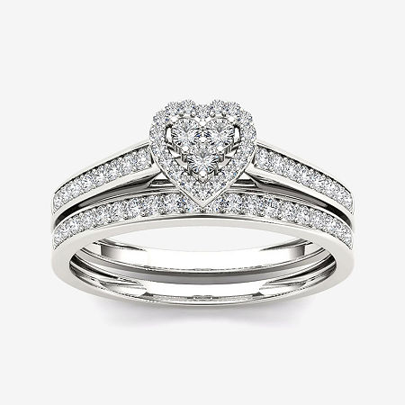 Click here for 1/2 CT.T.W. Natural Diamond 10K White Gold Heart-S... prices
