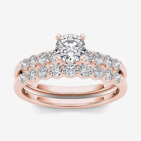Click here for 1 CT.T.W. Natural Diamond 14K Rose Gold Bridal Rin... prices