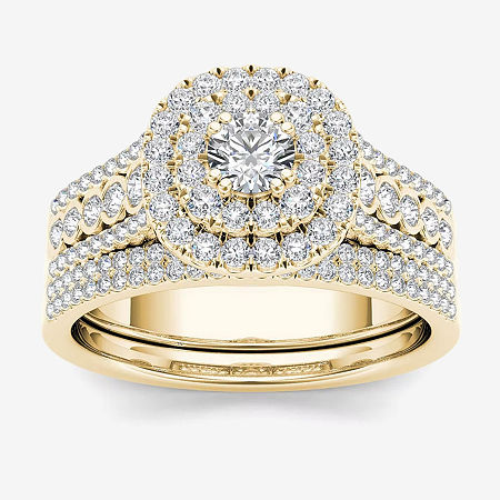 Click here for 1 CT.T.W. Natural Diamond 10K Yellow Gold Bridal R... prices