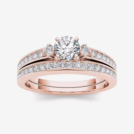 Click here for 1 CT.T.W. Natural Diamond 14K Rose Gold Bridal Set... prices