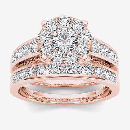 Click here for 1 1/2 CT.T.W. Natural Diamond 10K Rose Gold Bridal... prices