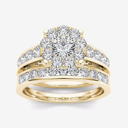 Click here for 1 1/2 CT.T.W. Natural Diamond 10K Yellow Gold Brid... prices