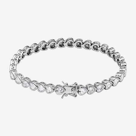 Click here for Womens Cubic Zirconia Platinum Over Silver Heart 7... prices