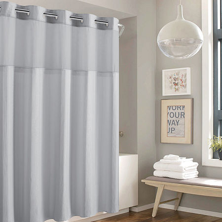 Click here for Hookless Waffle Stripe Shower Curtain  One Size  G... prices
