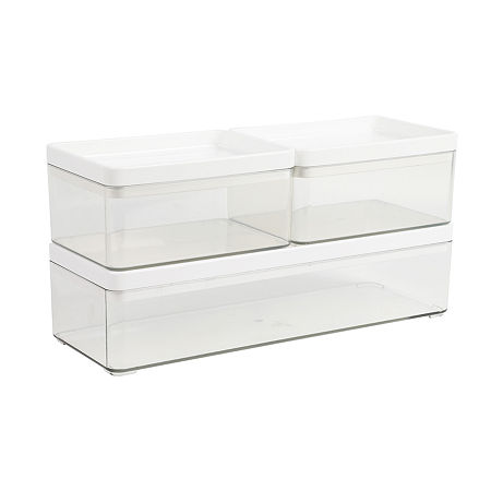Click here for Martha Stewart 3 Pack Clear Bins With White PET Li... prices