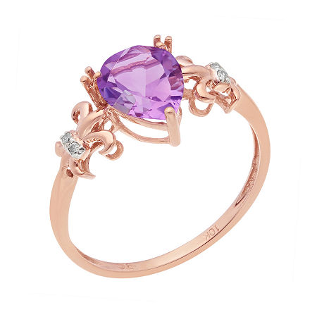 Click here for Genuine Amethyst and Diamond-Accent 10K Rose Gold... prices