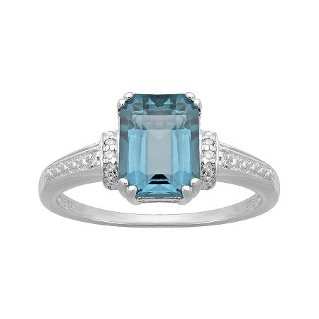 Click here for Genuine Topaz and Diamond-Accent 10K White Gold Ri... prices