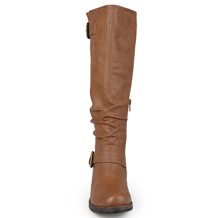 Journee Collection Womens Stormy Extra Wide Calf Knee High Riding Boots - Tan