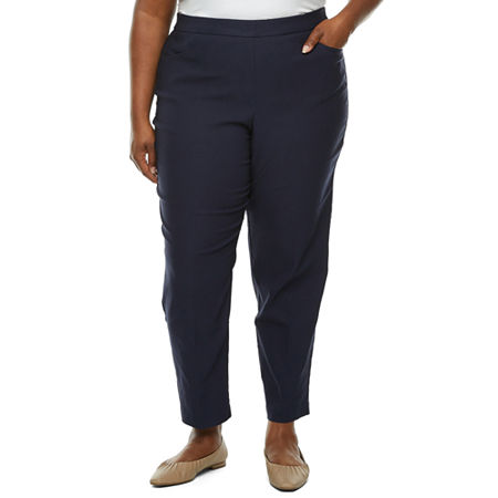 Alfred Dunner Classics Womens Plus Slim Pull-On Pants  18w  Blue