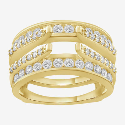 Womens 1 CT. T.W. Natural White Diamond 14K Gold Wedding Ring Guard ...