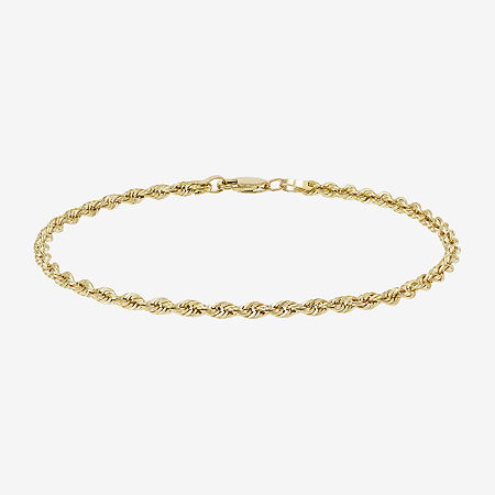 Click here for 14K Yellow Gold 2.5mm Rope Chain Bracelet  One Siz... prices
