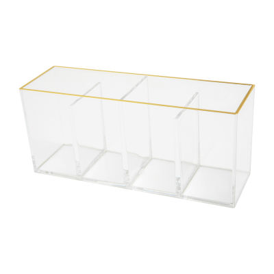 Martha Stewart 4 Section Organizer BEPB7357GCGD, Color: Clear Gold Trim ...