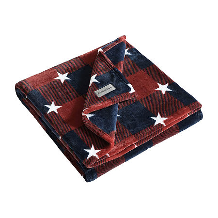 Eddie Bauer Americana Plaid Plush-Fleece Throw