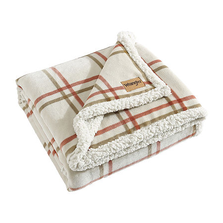 Wrangler Colt Ultra Soft Plush Throw  60 x 50 - Bright Orange  Sand