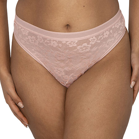 Click here for Curvy Couture No Show Lace High Cut Thong Panty -... prices