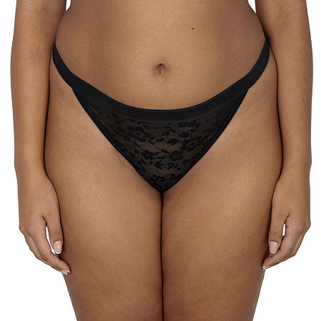Click here for Curvy Couture No Show Lace G-String Thong Panty -... prices