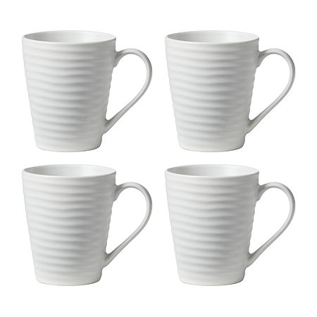 Oneida Ridge Mugs  Set of 4 - White