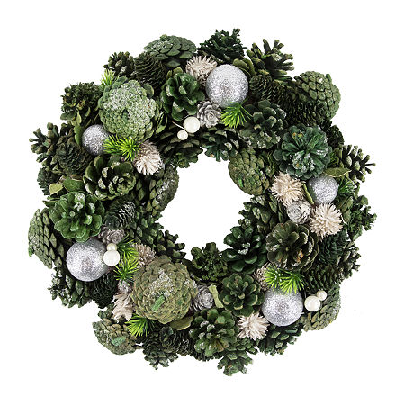 Click here for Northlight Green Pinecone And Foliage 14in Unlit W... prices