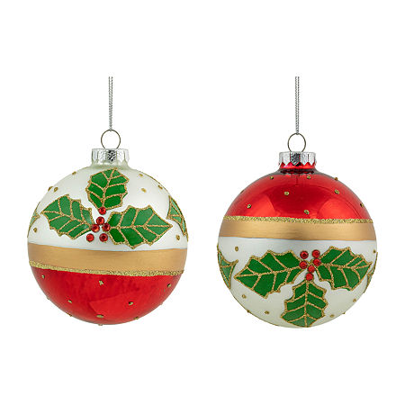 Click here for Northlight Set Of 2 Holly And Berries Glittered Gl... prices