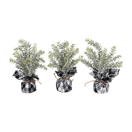 Click here for Northlight Mini Frosted Pine - 10in - Set Of 3 1 F... prices