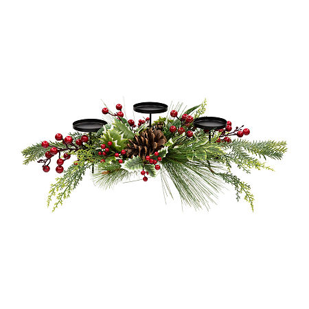 Click here for Northlight Holly And Berries Pillar With Pine Cone... prices