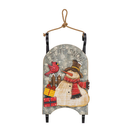 Click here for Northlight 17in Led Lighted Wooden Sled With Snowm... prices
