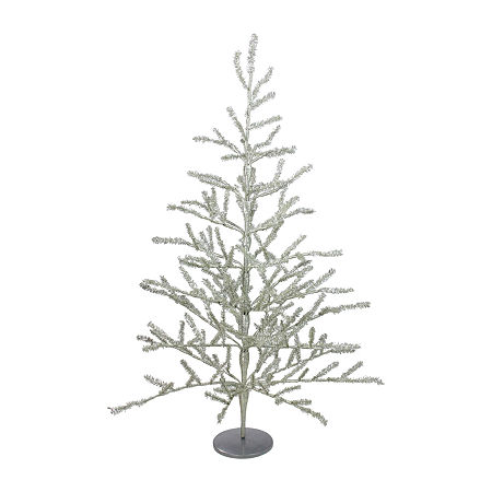 Northlight 3 Silver Tinsel Twig Artificial Christmas Tree - Unlit - Silver