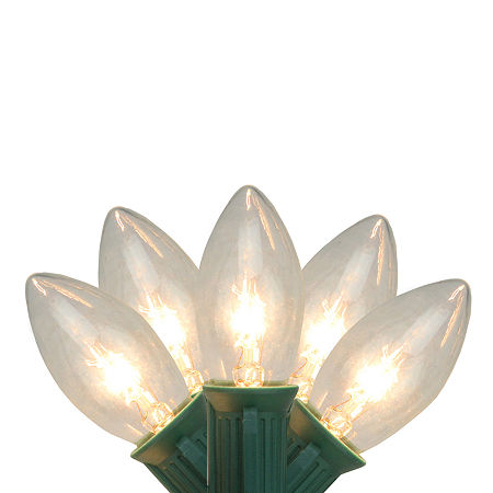 Northlight Set of 25 Transparent Clear C9 Christmas Lights - Green Wire - Clear