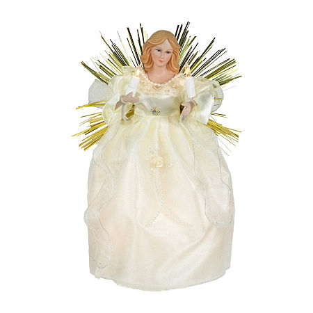 Northlight 10.5 Angel with Candle Lighted Christmas Tree Topper - Gold