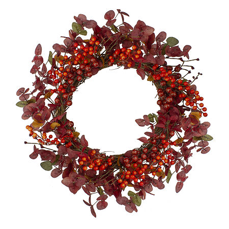 Berries Artificial Christmas Wreath - 24 Unlit - Red