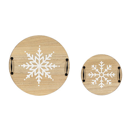 Click here for Northlight Round Snowflake Serving Trays With Hand... prices