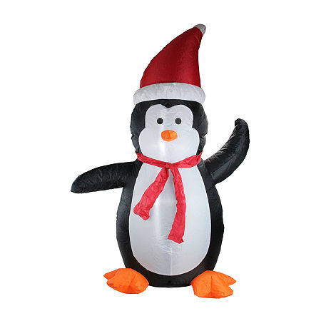 Northlight 4 Inflatable Festive Penguin Lighted Christmas Yard Art Decoration - Black