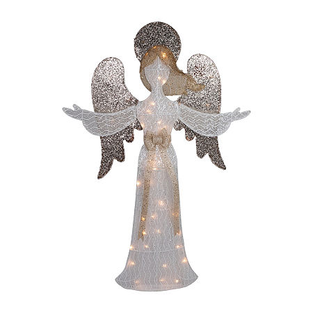 Click here for Northlight 49.25in Led Lighted White And Gold Ange... prices