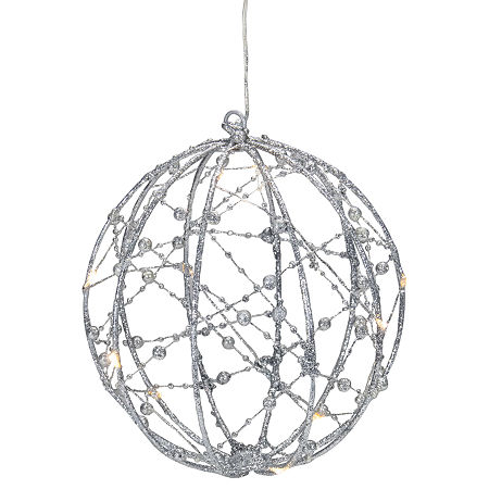 Click here for Northlight 8in Led Lighted Silver Wired Hanging Ba... prices
