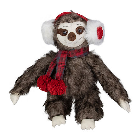 Northlight Plush Sitting Sloth Christmas Tabletop Decoration  12 - Brown