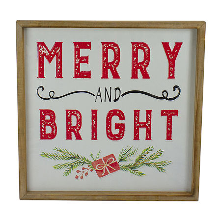 Click here for Northlight 16in Wooden Framed Merry And Bright Met... prices