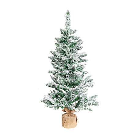 Click here for Northlight Frosted Pine In Burlap Base - 3.5ft - U... prices