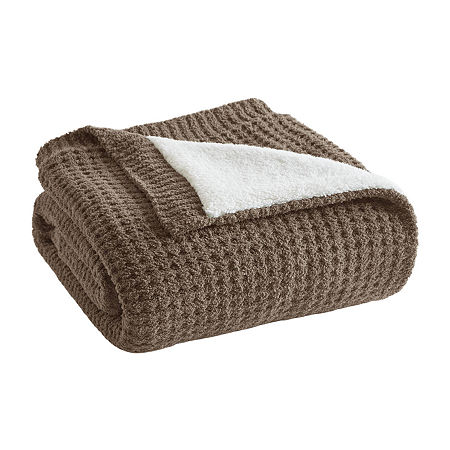 Click here for Madison Park Rowan Waffle Knit Chenille Throw  50... prices