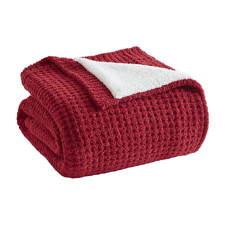 Click here for Madison Park Rowan Waffle Knit Chenille Throw  50... prices