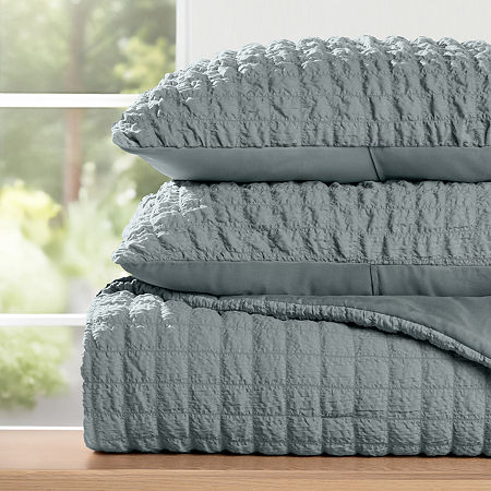 Ienjoy Home Textured Seersucker Box Comforter Sets