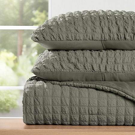 Click here for Ienjoy Home Textured Seersucker Box 3-Pc. Comforte... prices