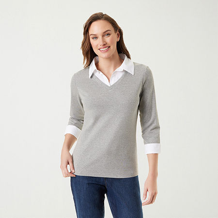 Click here for Gloria Vanderbilt Maxine Womens 3/4 Sleeve Layered... prices