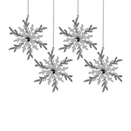 Click here for Northlight Glitter Snowflakes - 6in - White And Si... prices